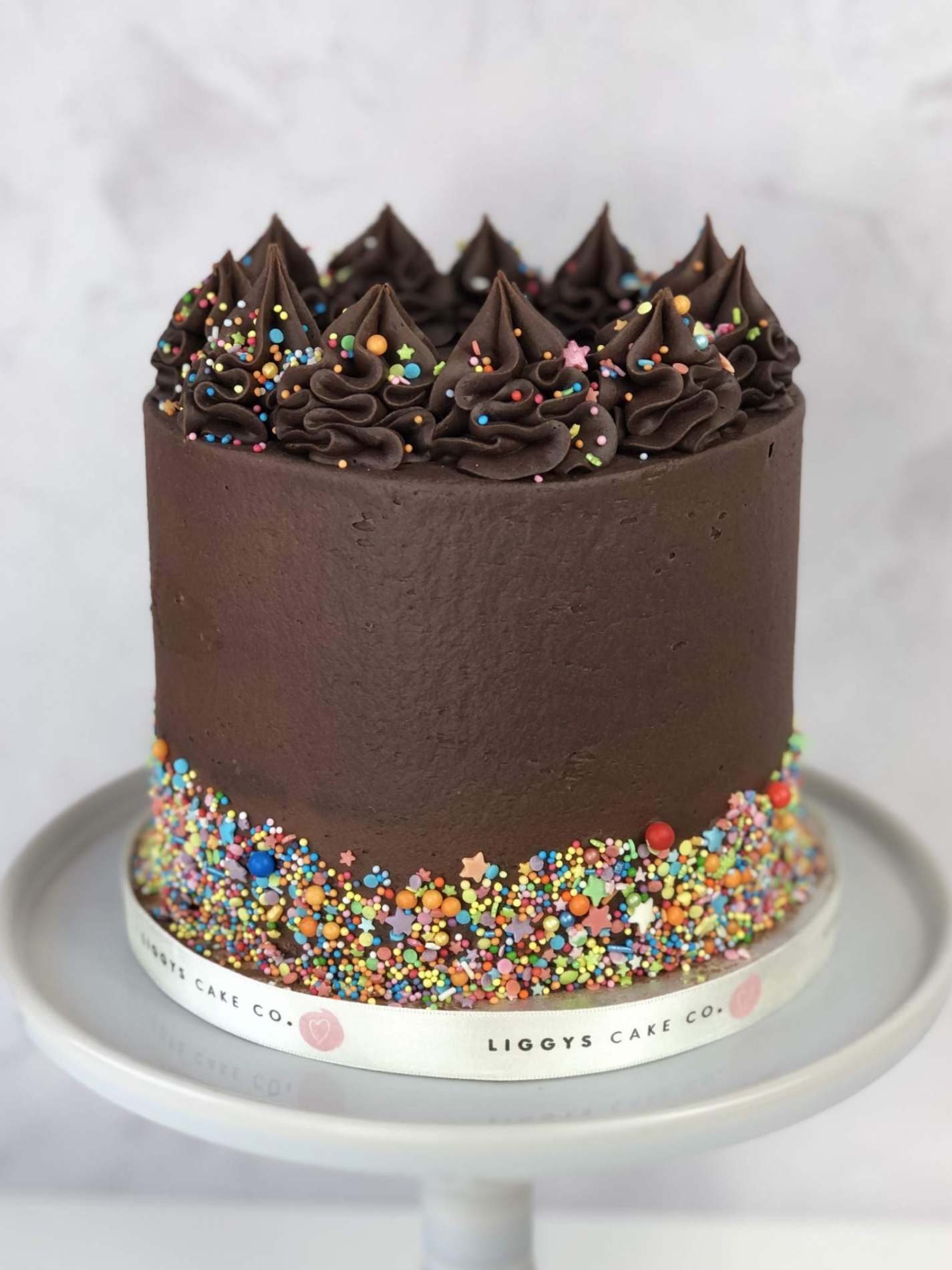 Chocolate Frosted Funfetti Cake | Cake in a Hurry