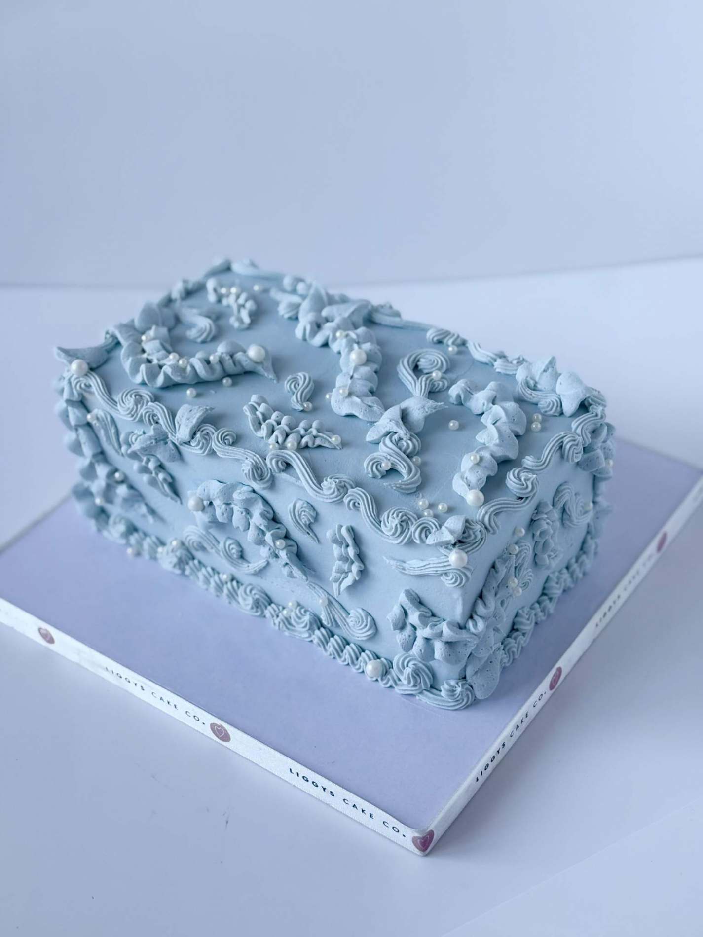 Baby Blue Rectangle Cake | Birthdays
