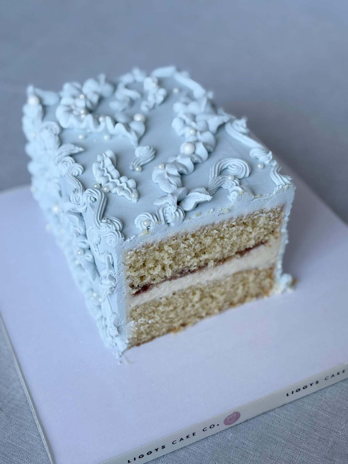 Baby Blue Rectangle Cake | Birthdays