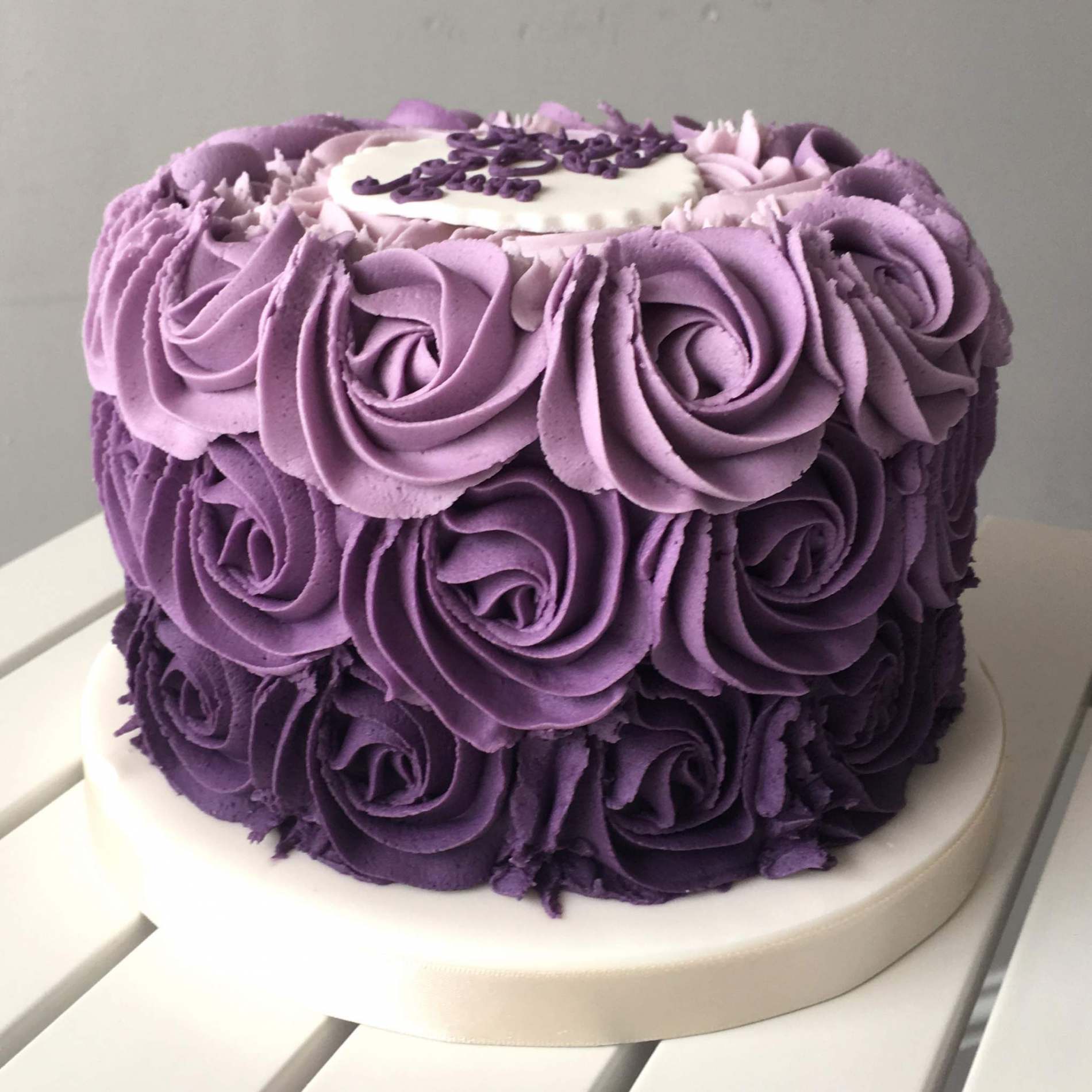 Purple Rosette Layer Cake Layer Cakes