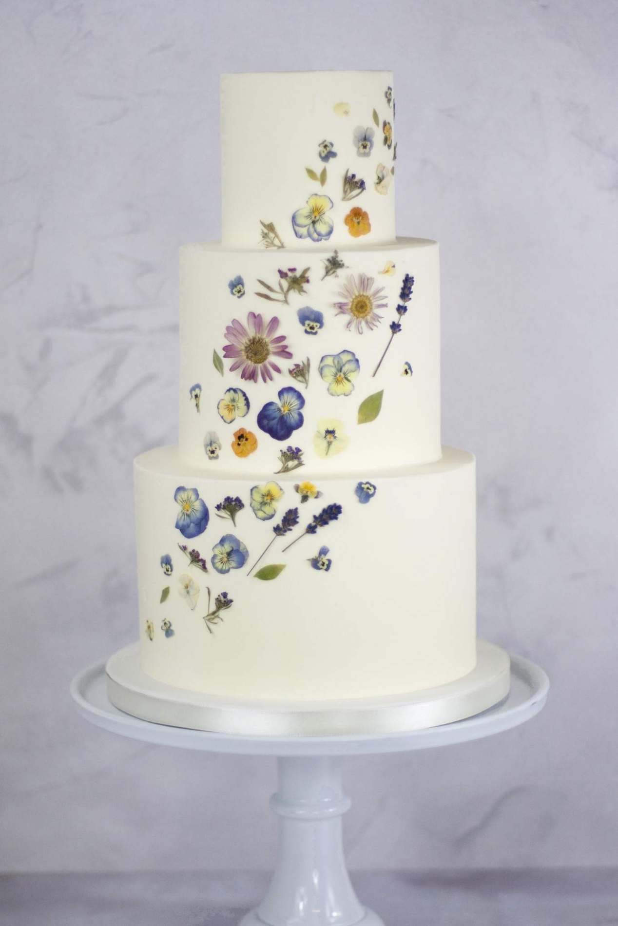 Pressed Flower Cascade | Wedding Cake