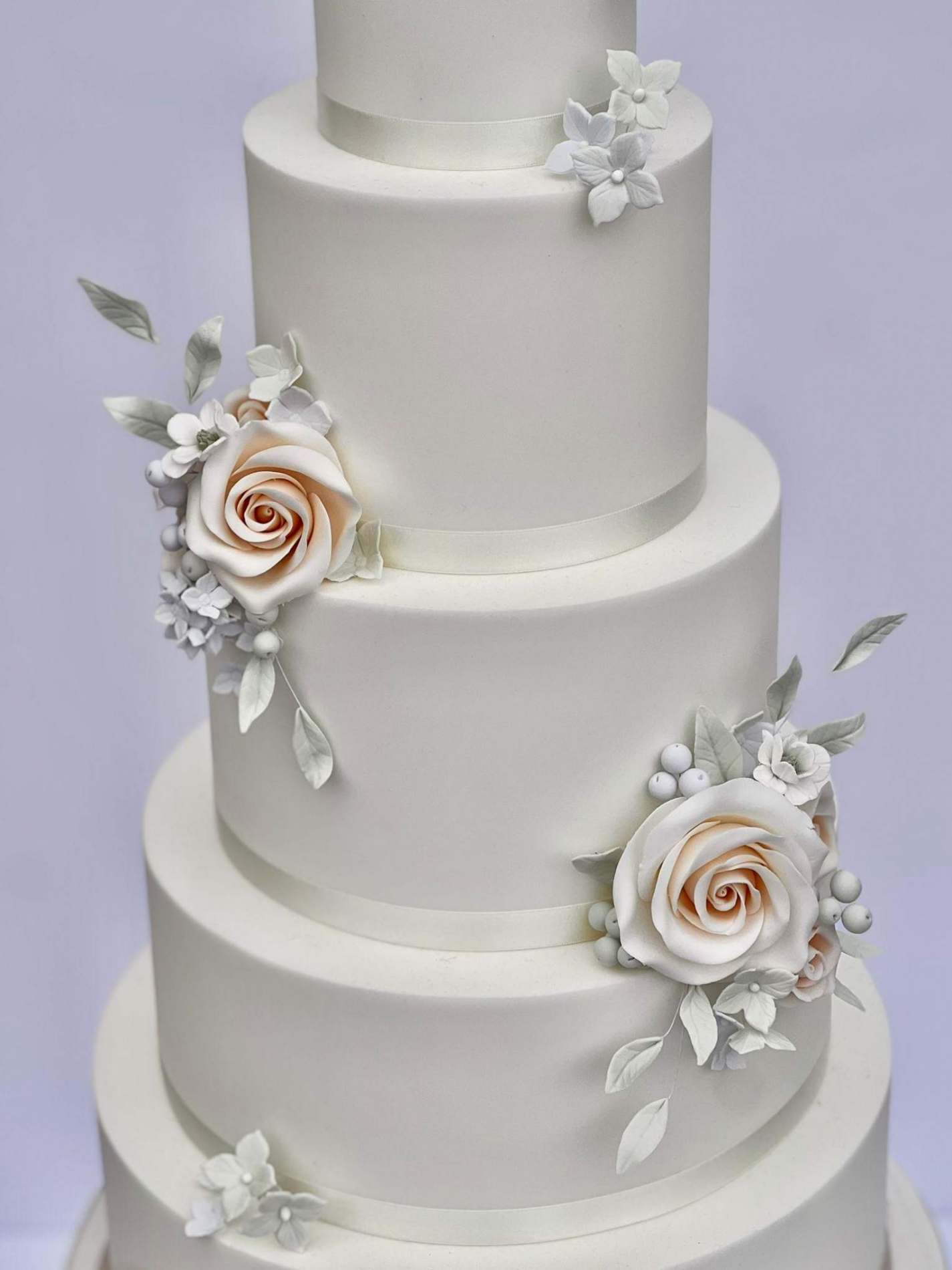 Bella Peach and Powder Blue Wedding Cake | Weddings