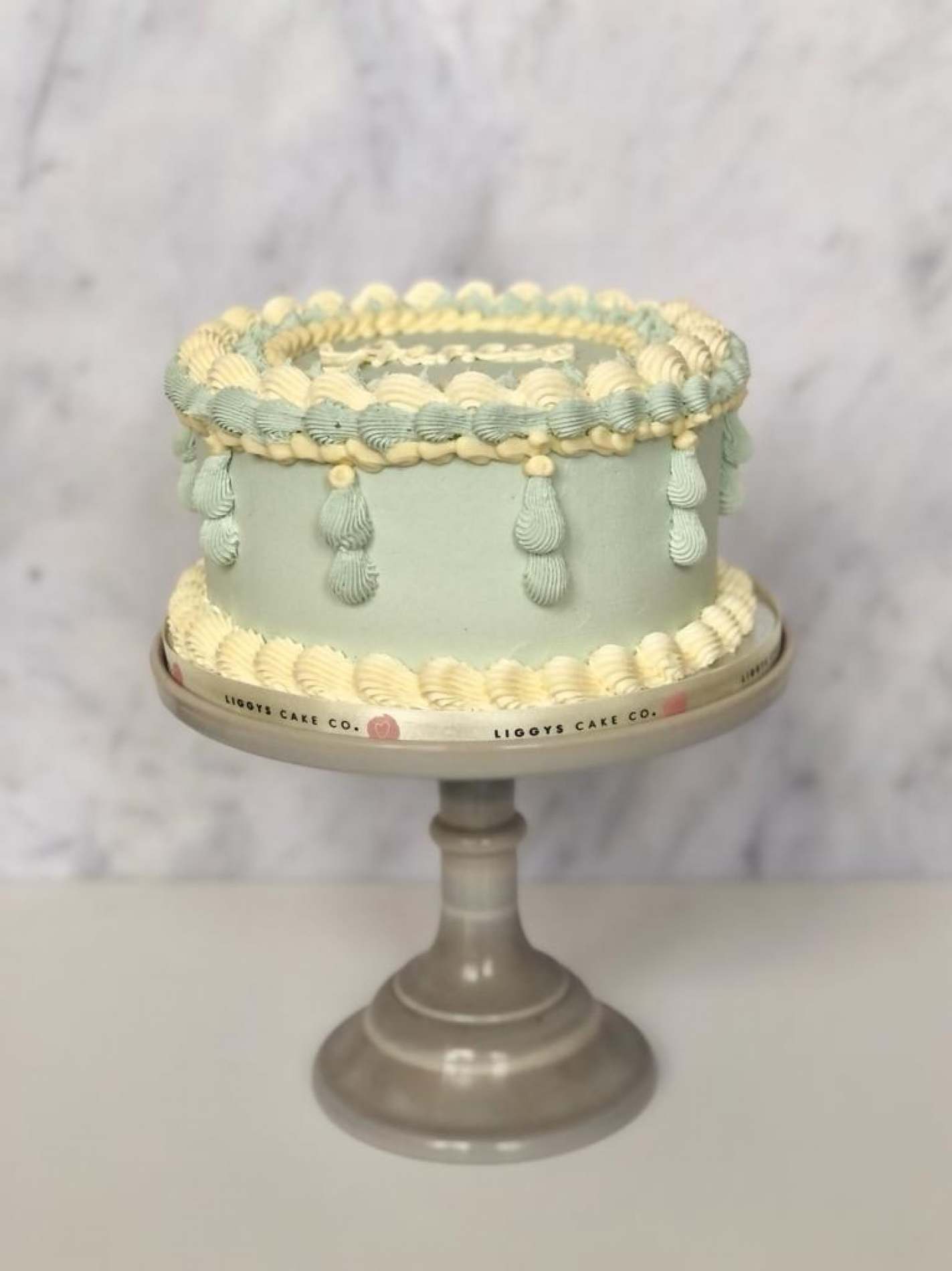 Retro Baby Blue Buttercream Cake | Birthday