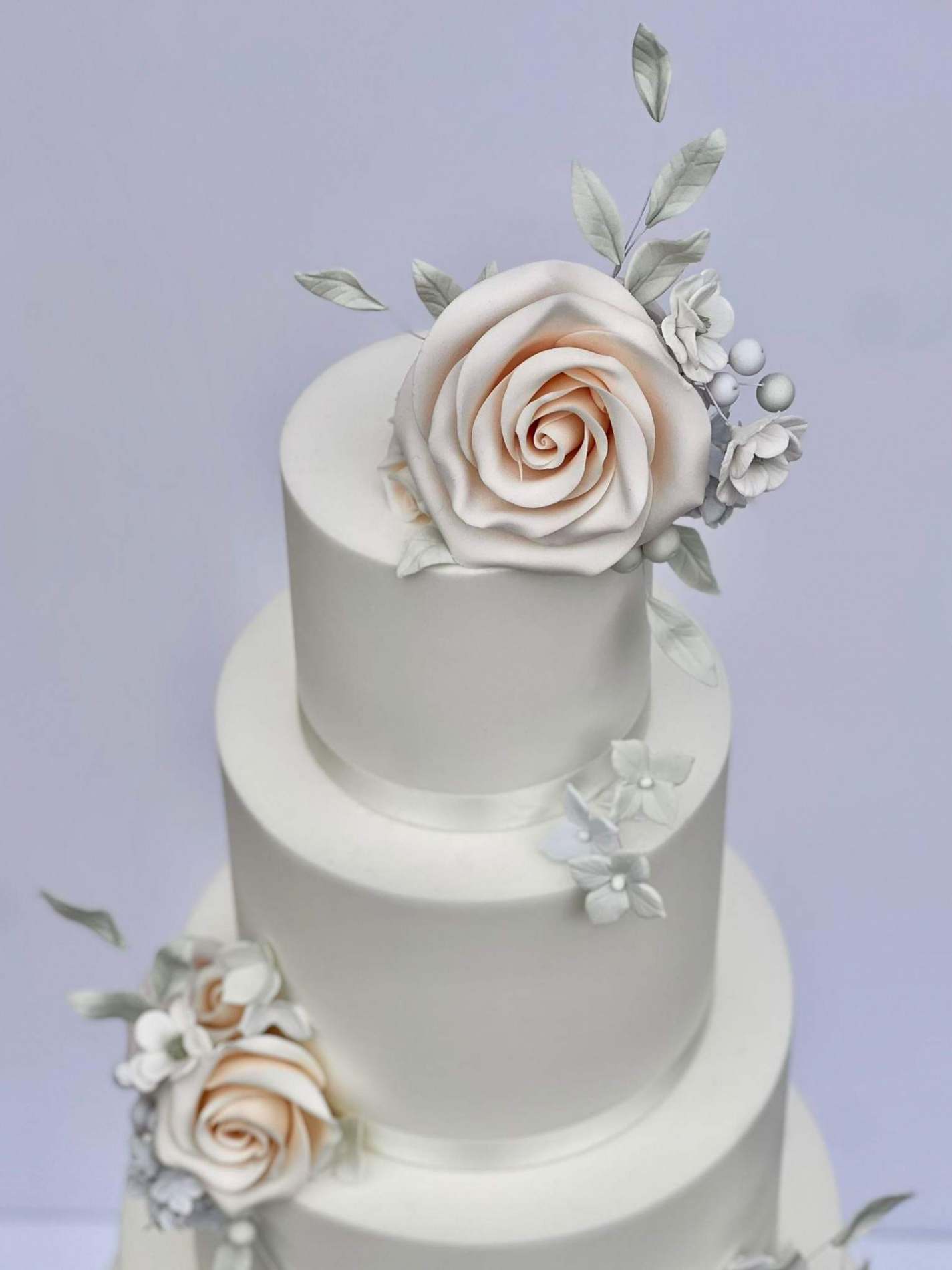 Bella Peach and Powder Blue Wedding Cake | Weddings