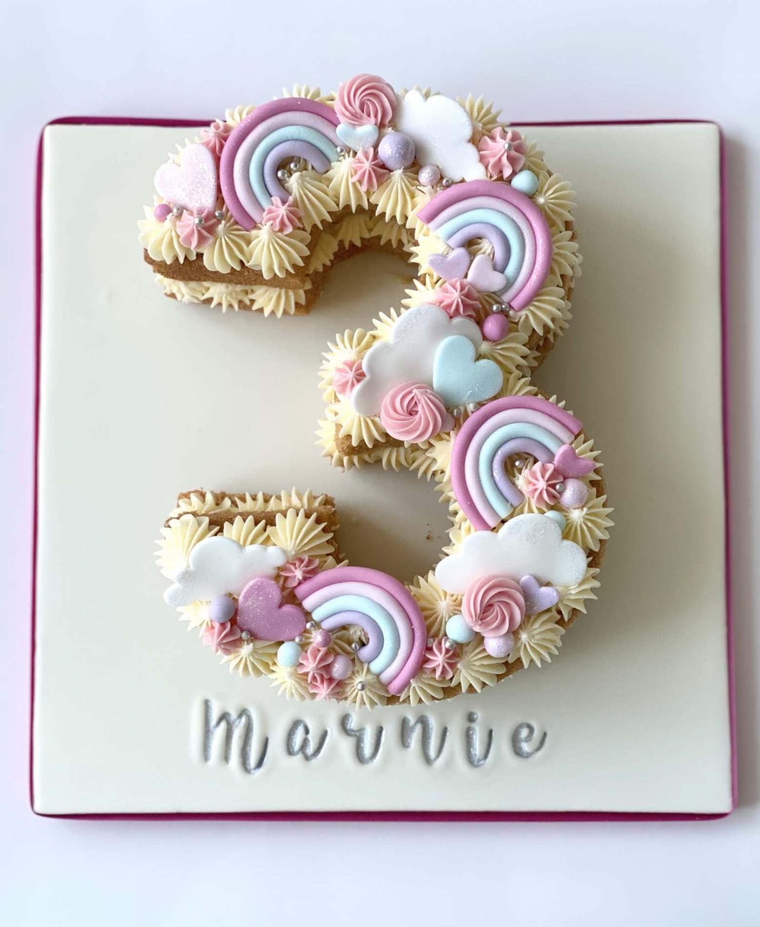 Clouds and Rainbows number cake | Birthdays
