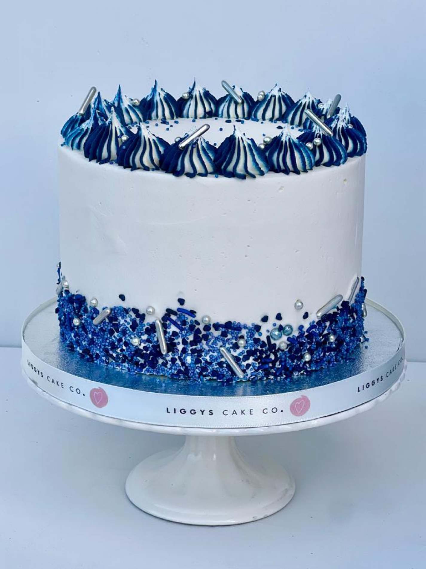 Dark Blue Sprinkles Buttercream Cake | Birthdays