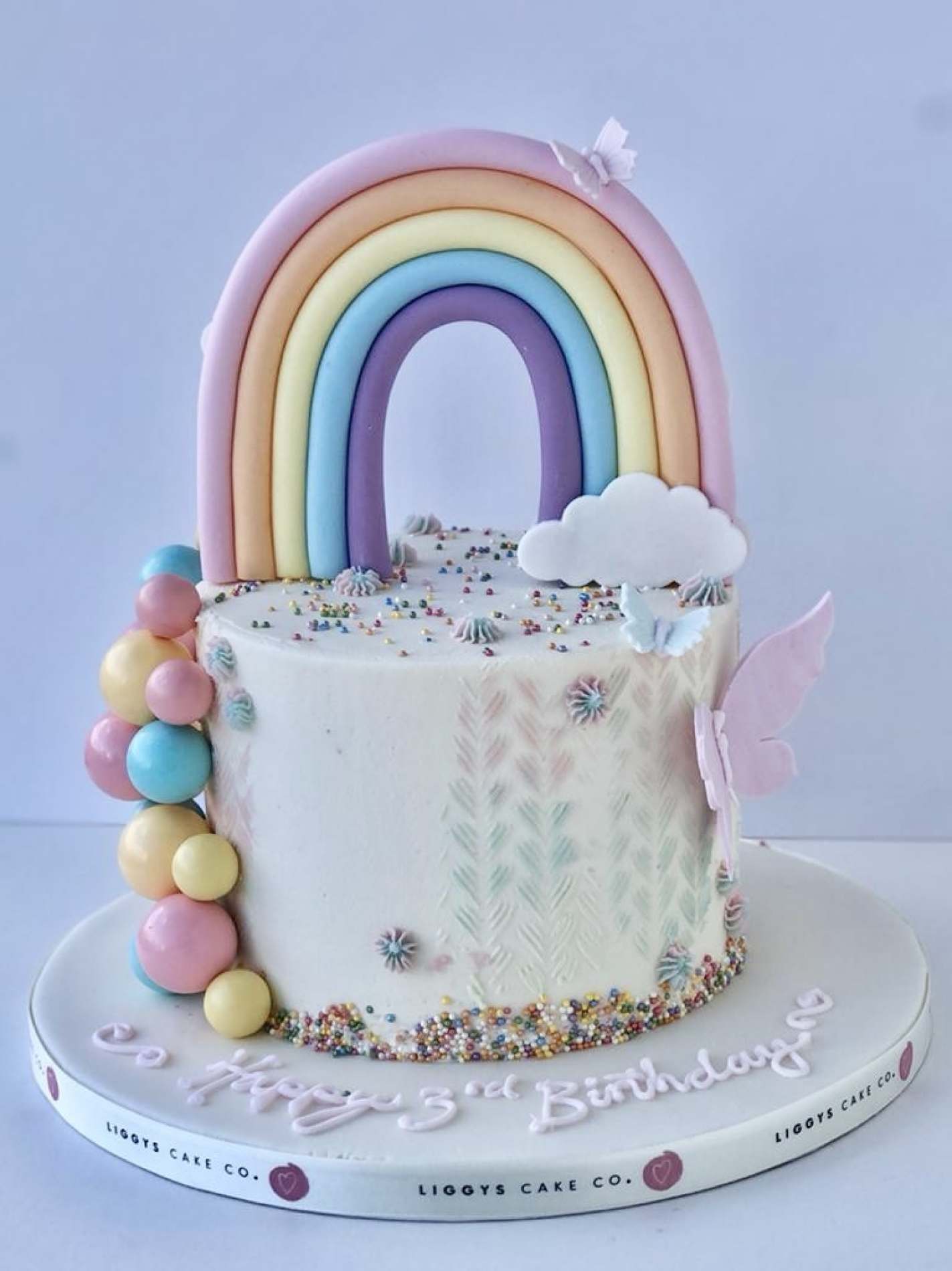 Pastel Rainbow and Spheres Layer Cake | birthdays