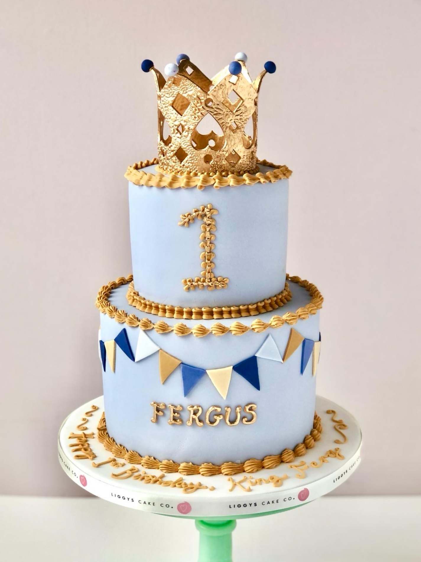 Blue and Gold Royal Birthday Cake | Birthdays
