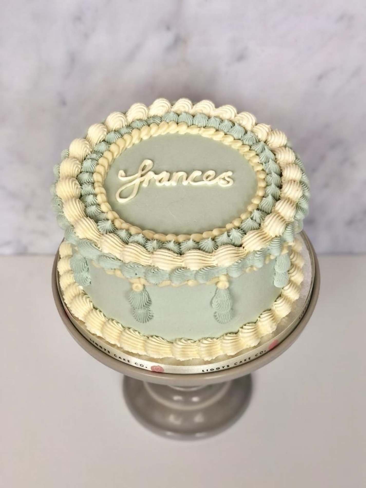 Retro Baby Blue Buttercream Cake | Birthday
