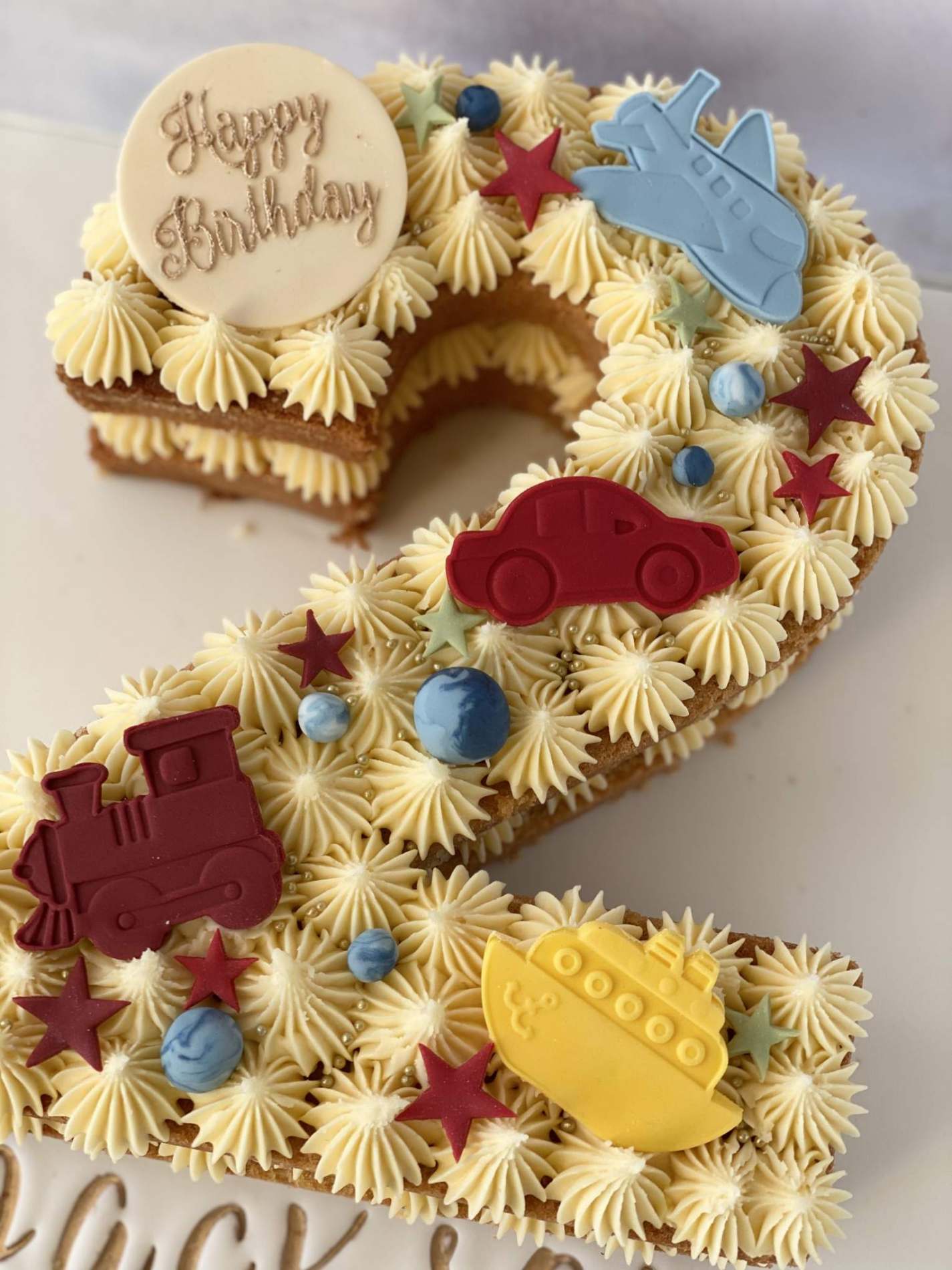 Planes, trains and automobiles number cake | Birthdays