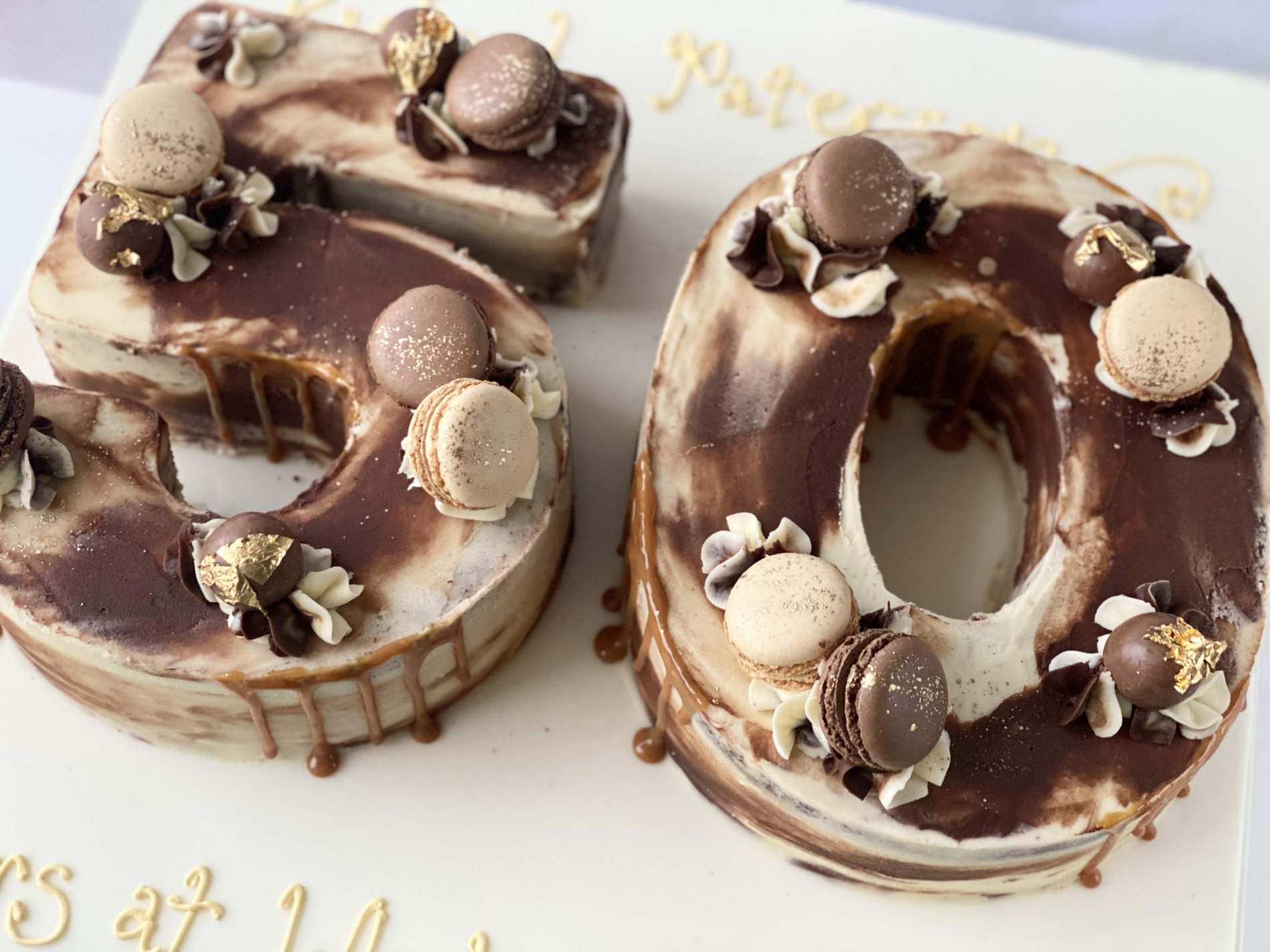 Big Marbled Chocolate Number Cake