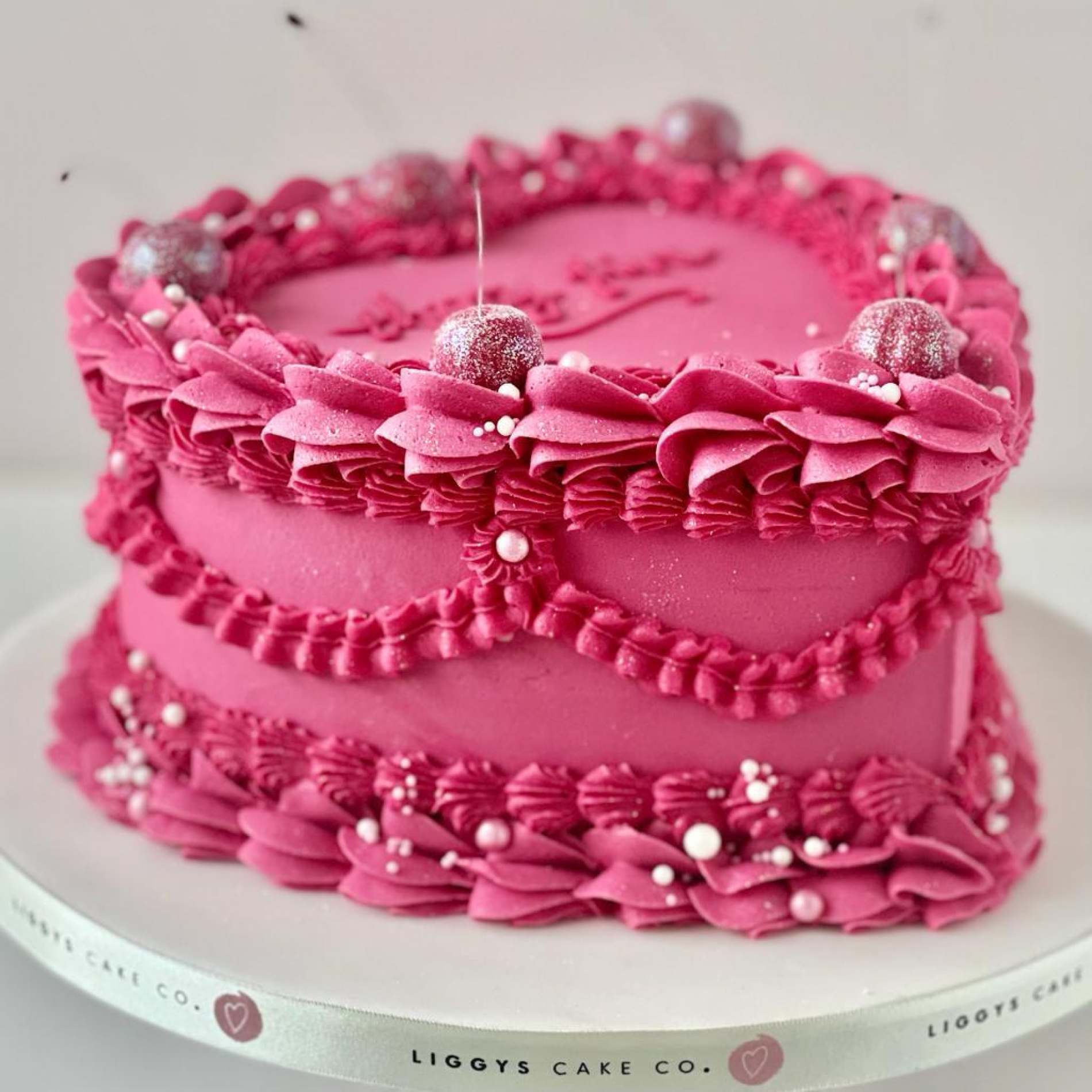 Cherry Heart Retro Cake | Birthdays