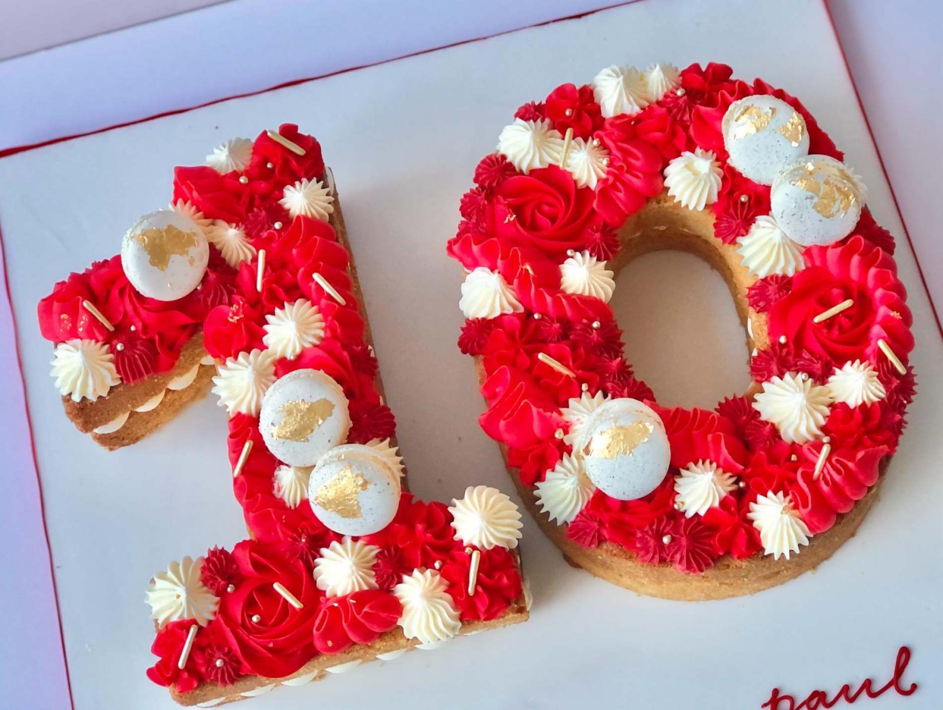 Bright Red Number Cake | Birthdays