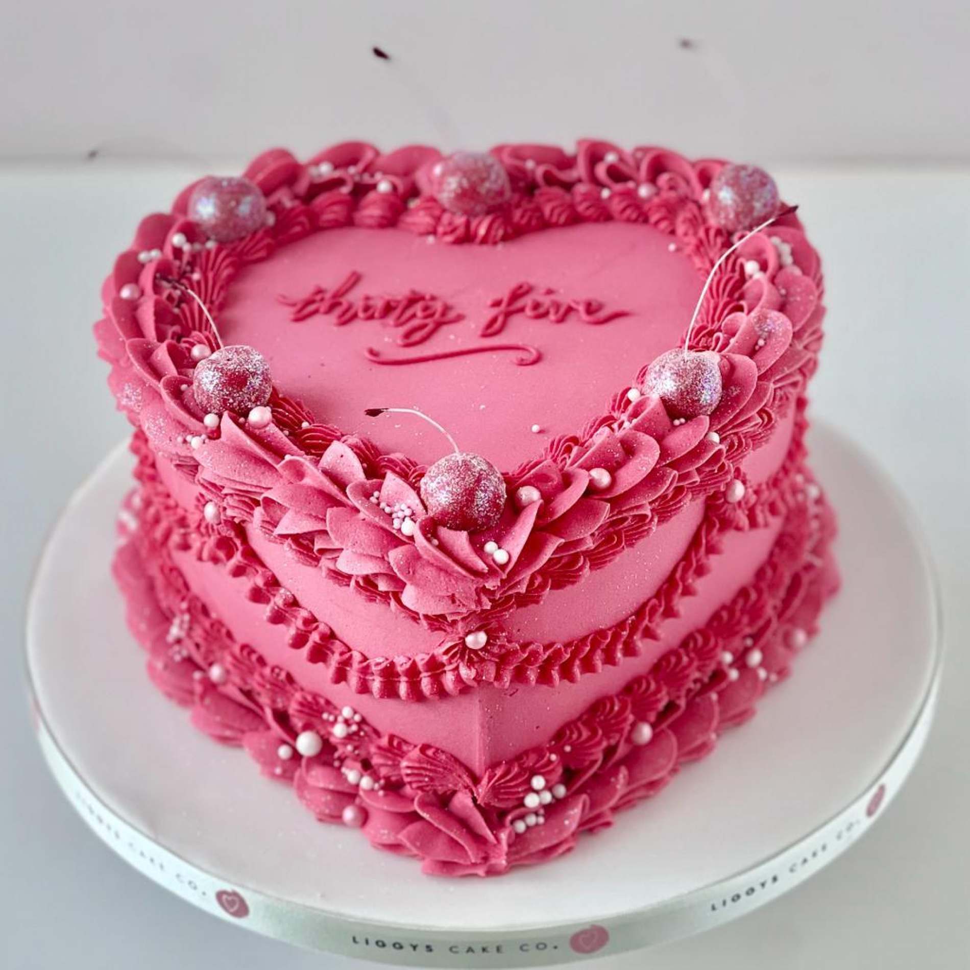 Cherry Heart Retro Cake | Birthdays