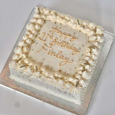 Ivory and Gold Splatter Cake | Birthdays