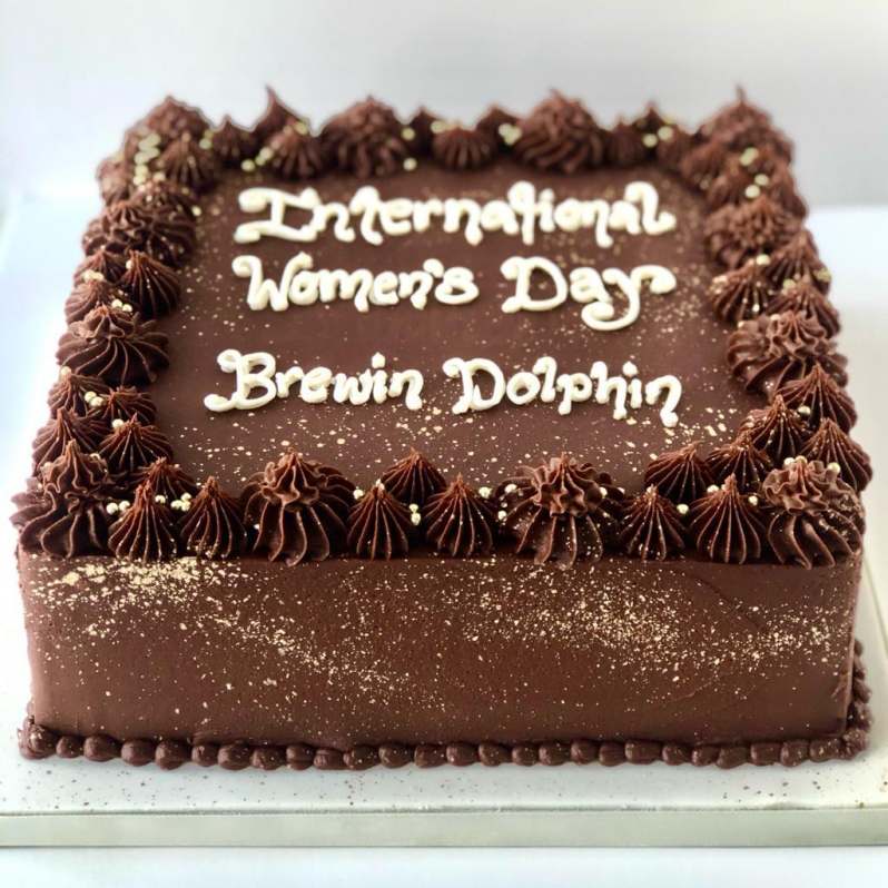 Square Chocolate Buttercream with Gold Splatter | Birthdays