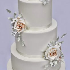 Bella Peach and Powder Blue Wedding Cake | Weddings